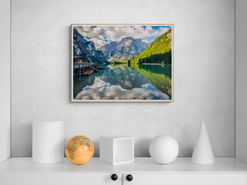Lago Di Braies Reflection Print by Tzvika Stein Luster Paper - Etsy