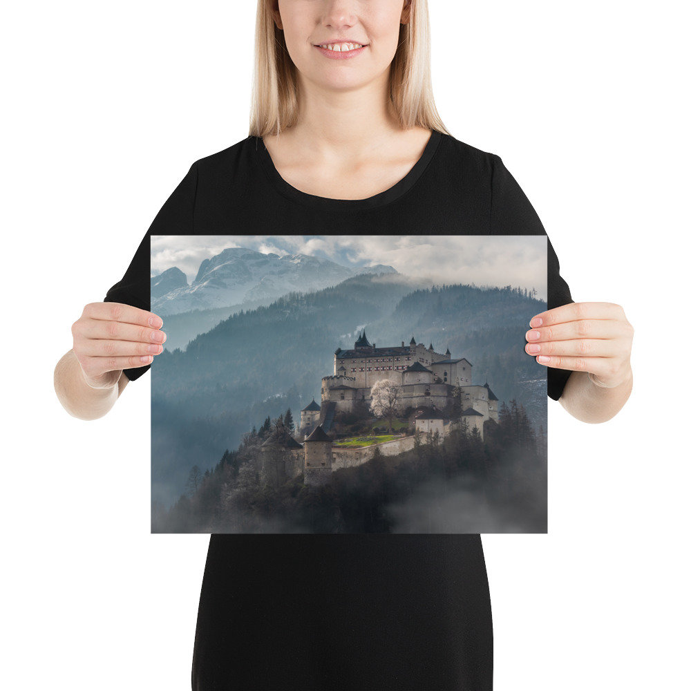 Hohenwerfen Castle With Mountain View Print by Tzvika Stein - Quality ...