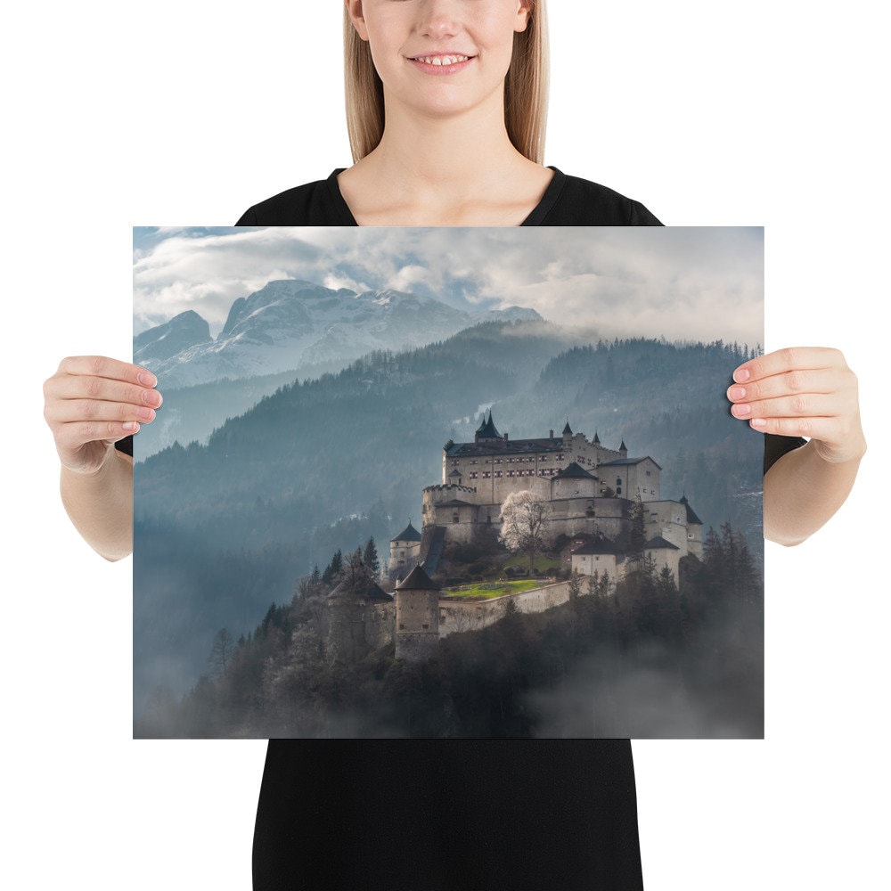 Hohenwerfen Castle With Mountain View Print by Tzvika Stein - Quality ...