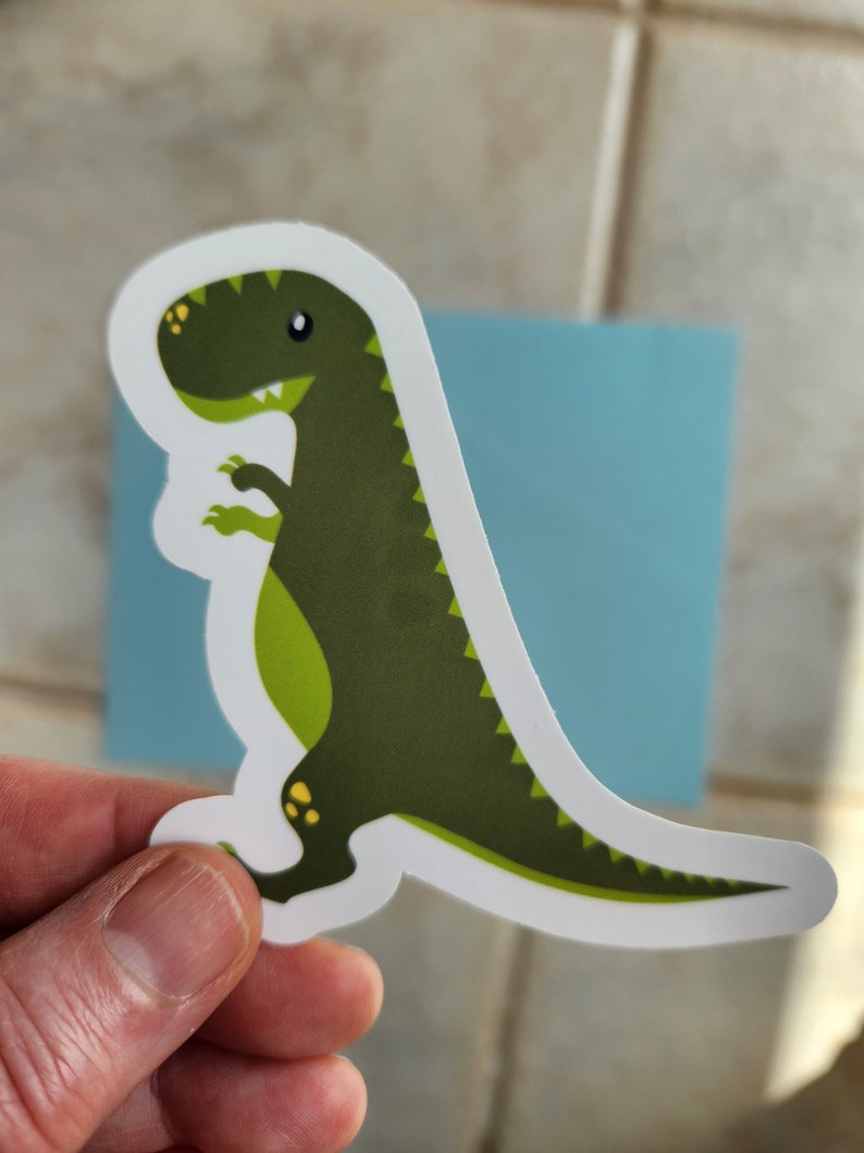 Cute T-rex Sticker Handcrafted Dinosaur Art for Adding Charm - Etsy