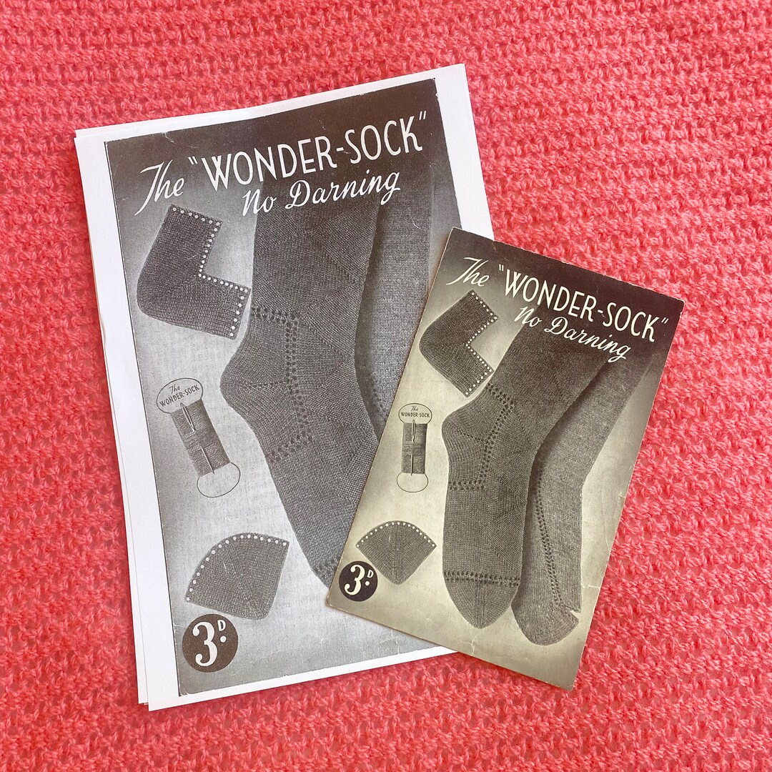 Vintage 1940s the Wonder Sock Pattern Original Digital Download Print ...