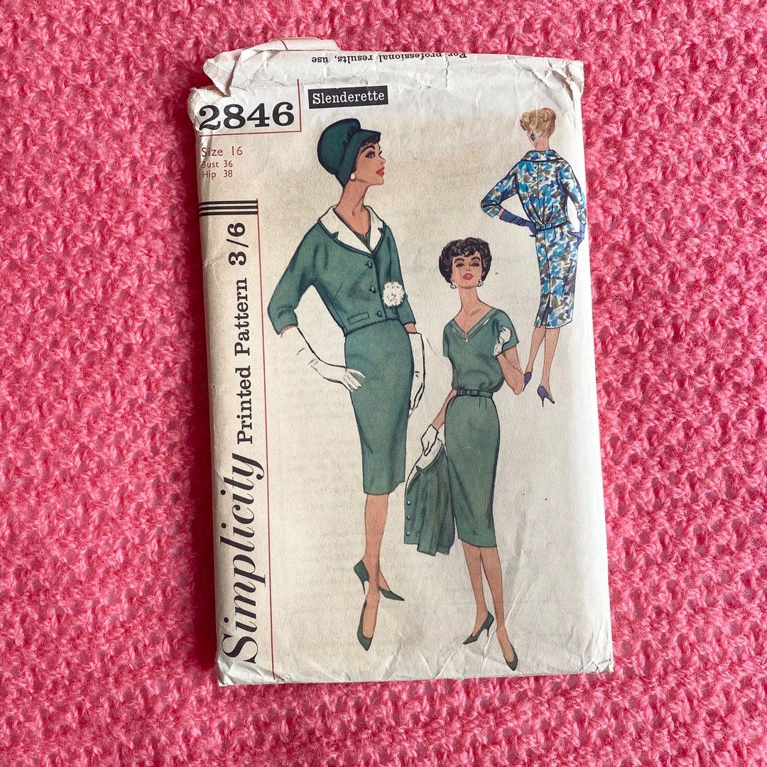 Original Vintage Summer Suit Jacket Dress Sewing Pattern Simplicity ...