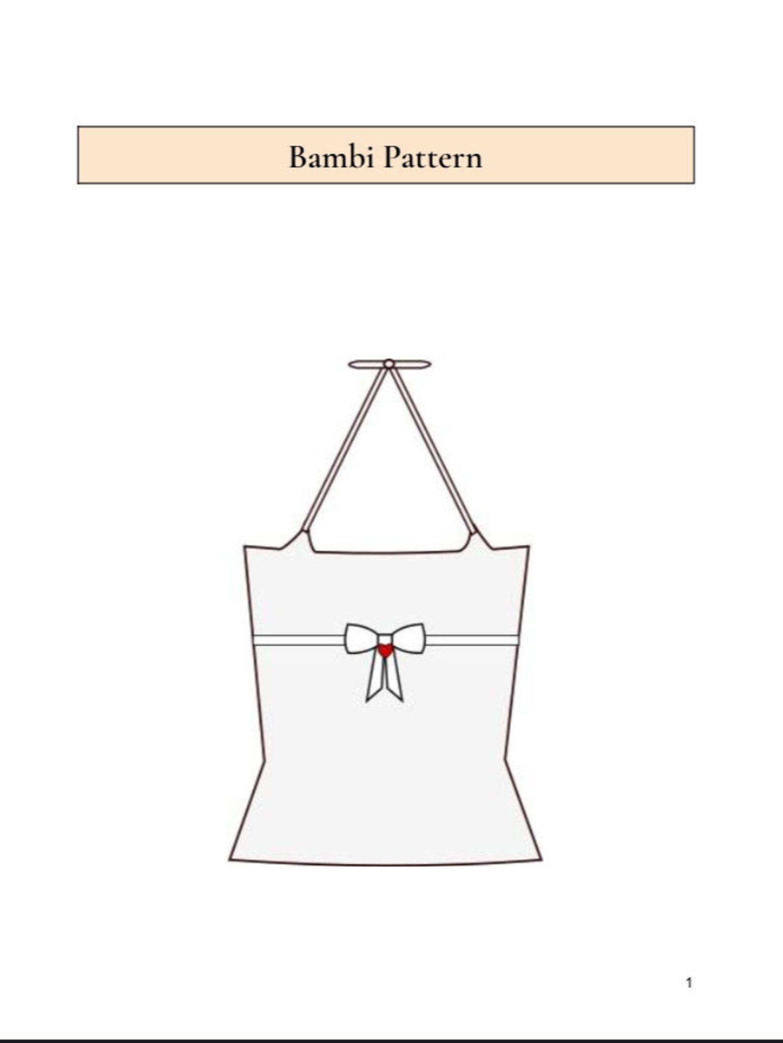 Bambi Tank Top PDF Sewing Pattern Coquette Tank/cami Sewing Pattern ...