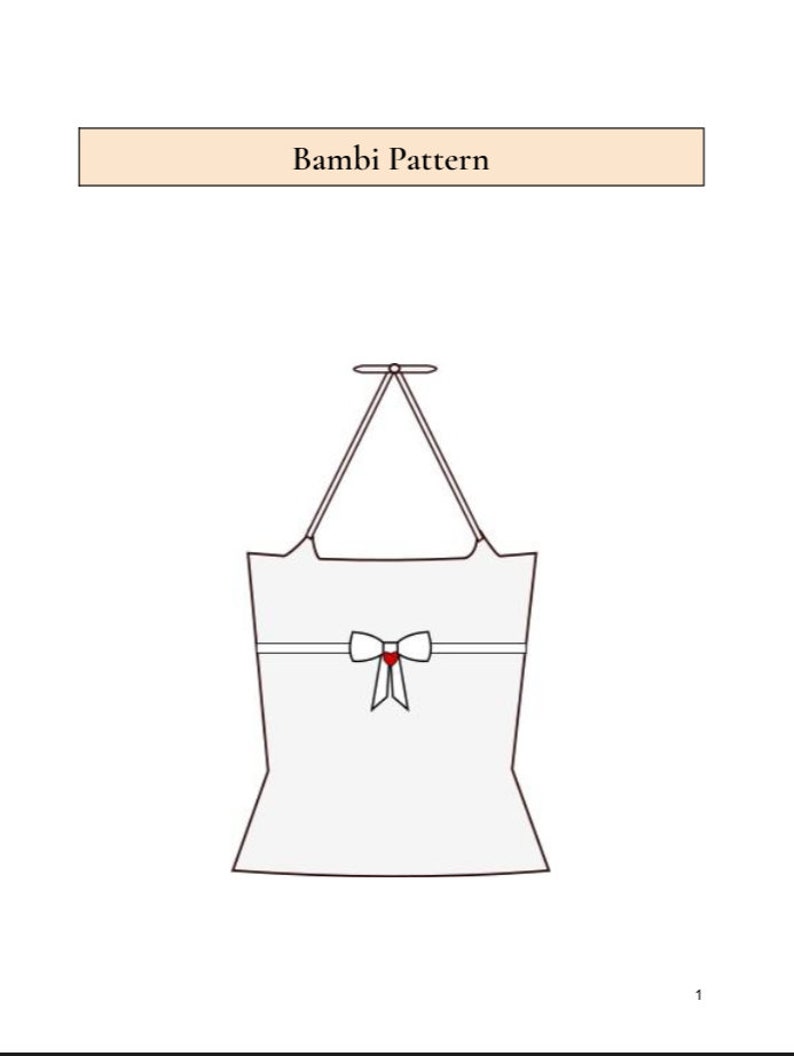 Bambi Tank Top PDF Sewing Pattern Coquette Tank/cami Sewing Pattern ...