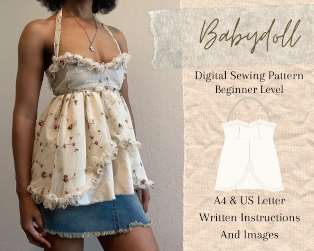 Babydoll Top PDF Sewing Pattern Coquette/easy Sewing Pattern Instant ...