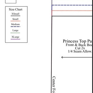 Princess Top PDF Sewing Pattern | Instant Download | Xsmall-xlarge | A4 ...