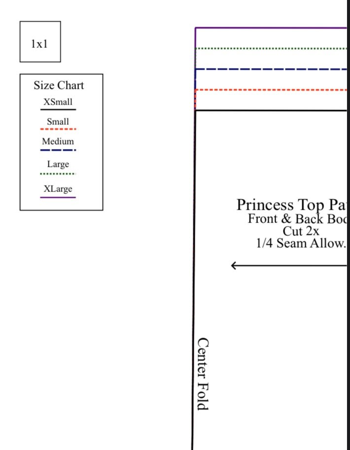 Princess Top PDF Sewing Pattern Instant Download Xsmall-xlarge A4 & US ...