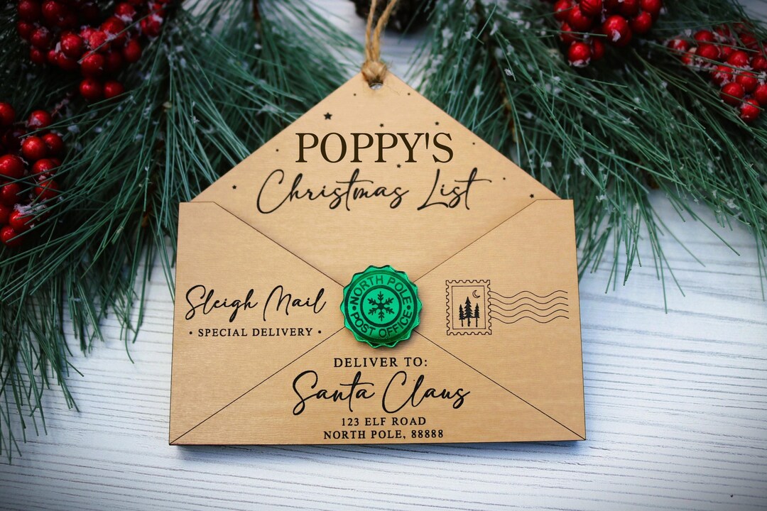 Letter to Santa Ornament | Personalized Christmas Wish List Ornament ...