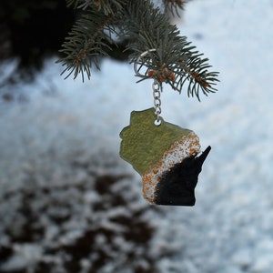 Olive Green, Black, and Gold Wisconsin Keychain - Etsy