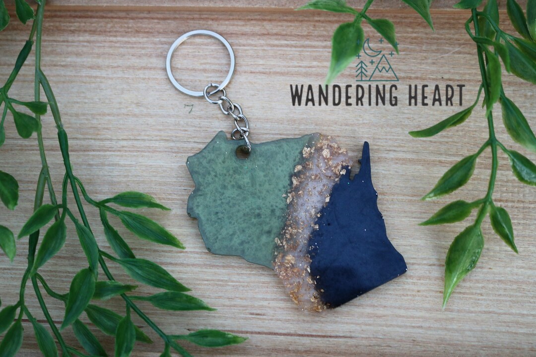 Olive Green, Black, and Gold Wisconsin Keychain - Etsy