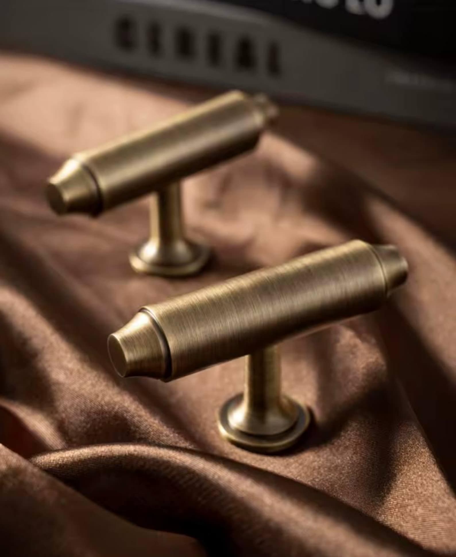 Modern Bronze Cabinet Handles Kitchen Knob Pull Wardrobe Furniture ...