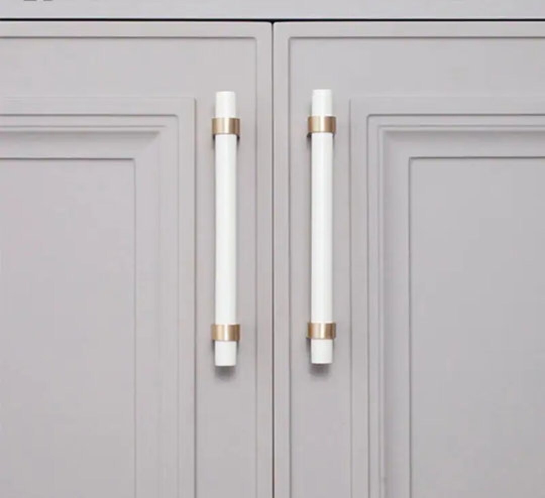 Wooden T-bar Knob and Handle, Gold Leaf Shape Door Handle, Cabinet Knob ...