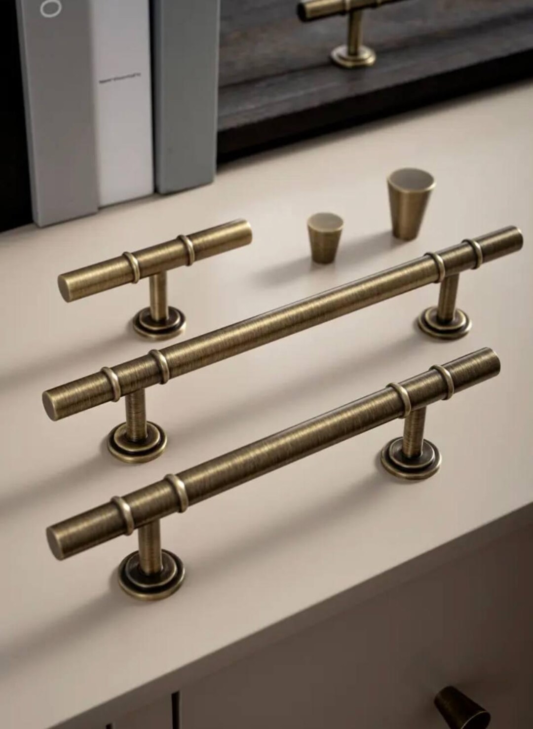 Bronze Metal Long Door Handles Large Metal Bar Pulls Knobs Modern ...