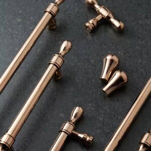 Modern Rose Gold Cabinet Handles Kitchen Knob Pull Wardrobe Furniture ...
