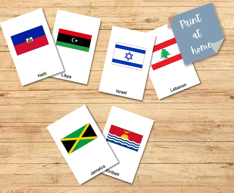 World FLAGS 220 Montessori Cards World Flags Flash Cards Countries of ...