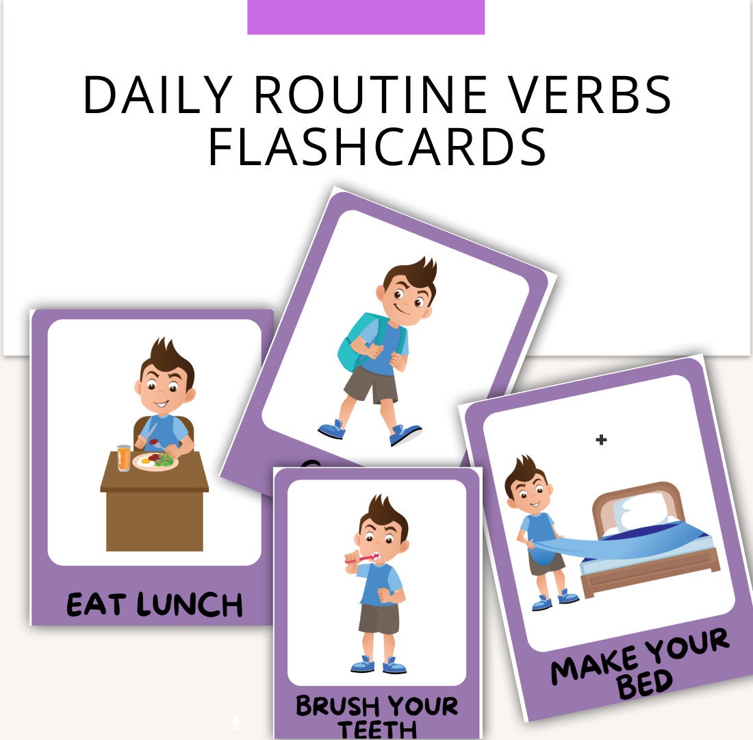 Printable Daily Routine Flash Cards For Toddlers Flashcards For ... Printable Daily Routine Flash Cards For Toddlers Flashcards For ...