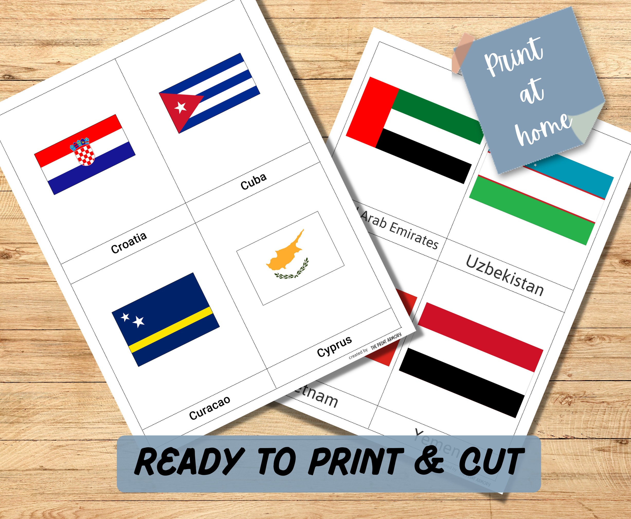 World FLAGS 220 Montessori Cards World Flags Flash Cards Countries of ...