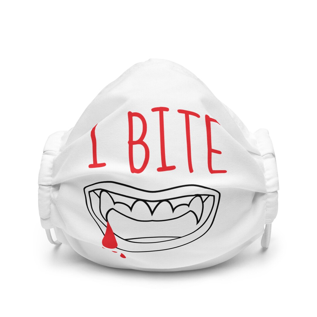 I Bite Vampire Halloween Horror Premium Face Mask - Etsy