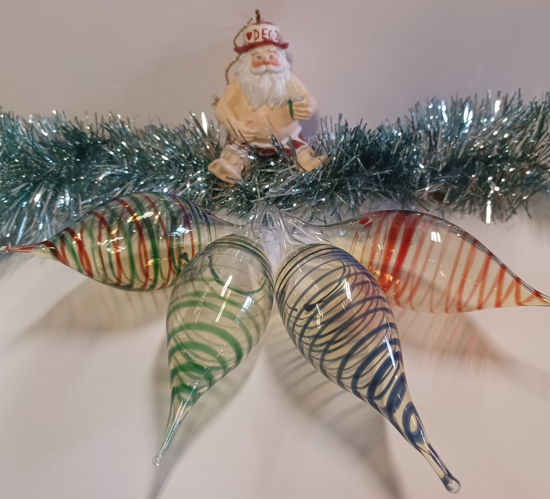 Handmade Glass Whale Tail Pole Christmas Ornament - Etsy