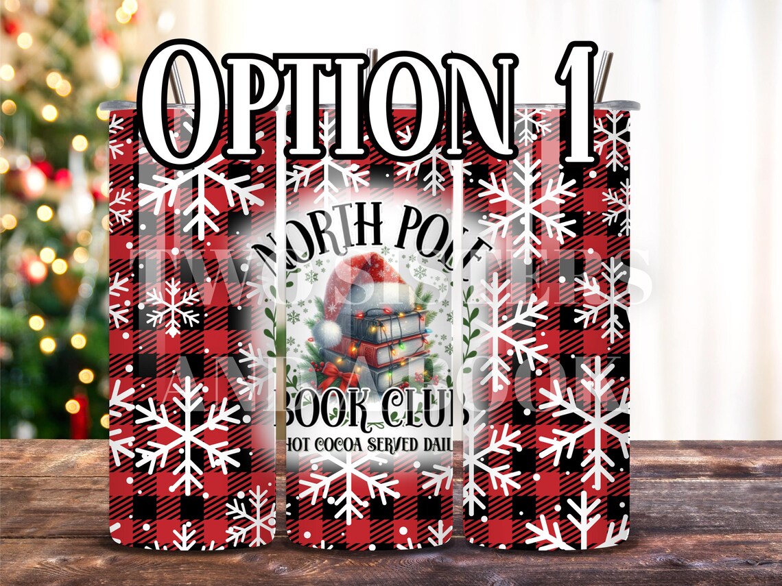 North Pole Book Club Christmas 20 Oz Skinny Tumbler Gift for Book ...