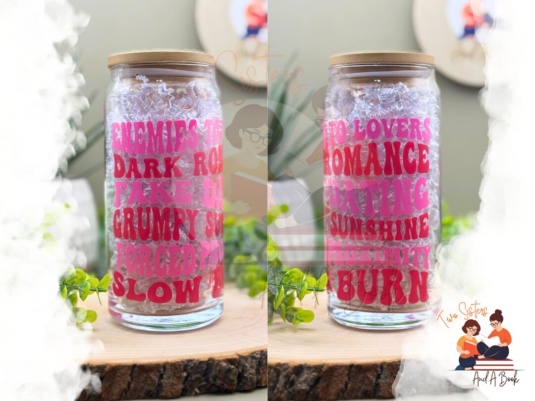 Romance Reader Tropes Glass Tumbler With Bamboo Lid - Etsy