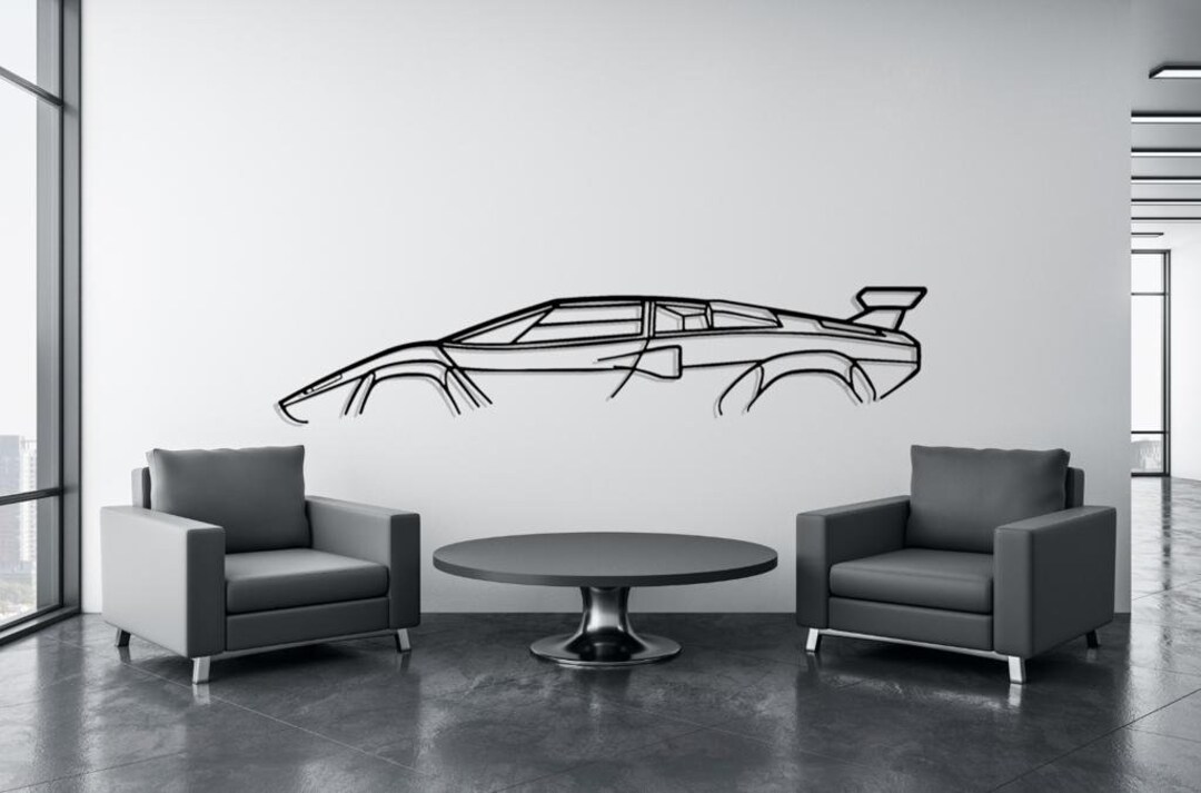Lamborghini Countach Silhouette Large Metal Wall Art Garage - Etsy