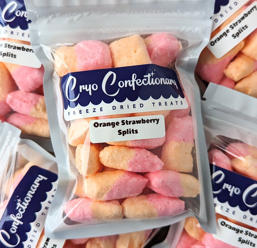 Freeze Dried Orange Strawberry Taffy Splits Freeze Dried Candy - Etsy