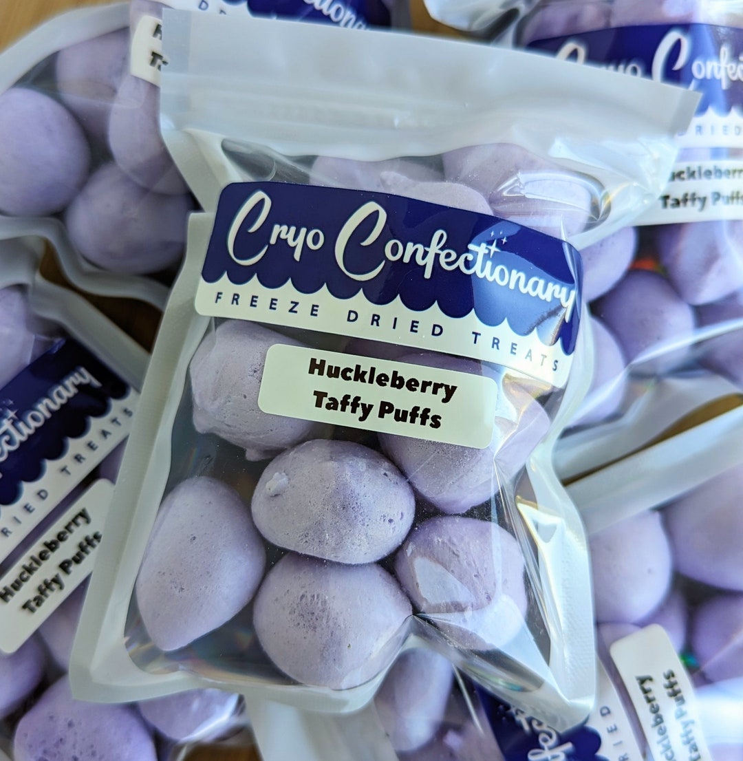 Freeze Dried Huckelberry Taffy Puffs Freeze Dried Salt Water Taffy - Etsy