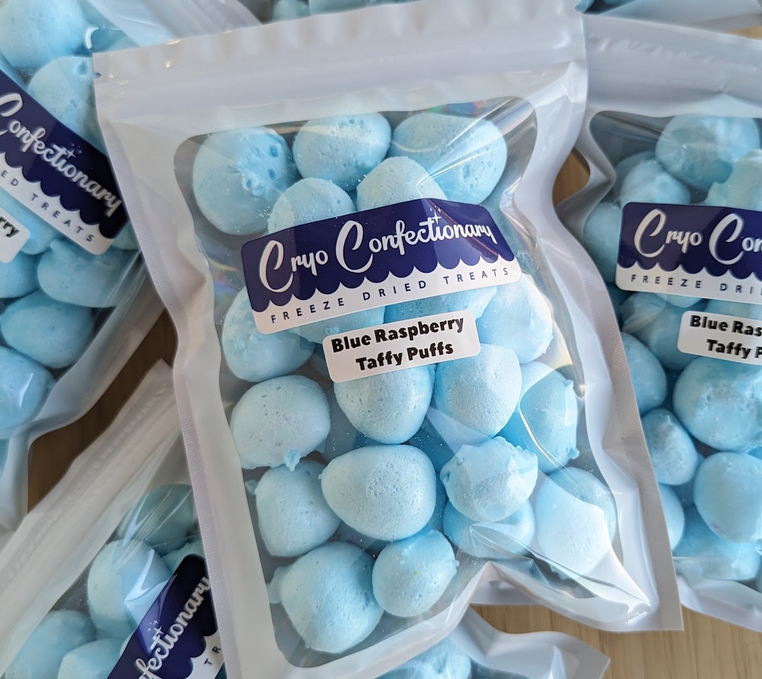 Freeze Dried Blue Raspberry Taffy Puffs Freeze Dried Salt Water Taffy ...