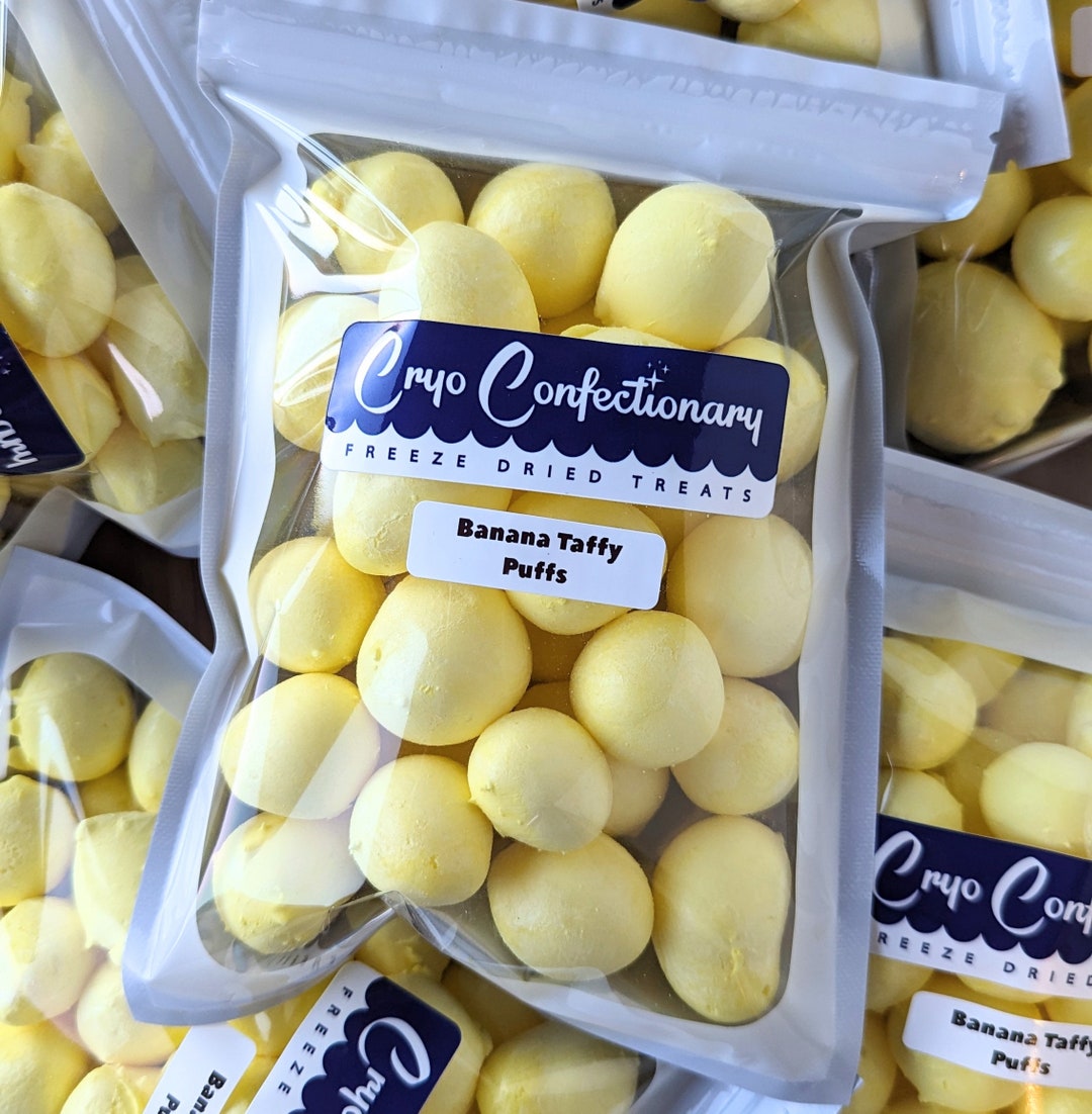 Freeze Dried Banana Taffy Puffs Freeze Dried Salt Water Taffy - Etsy