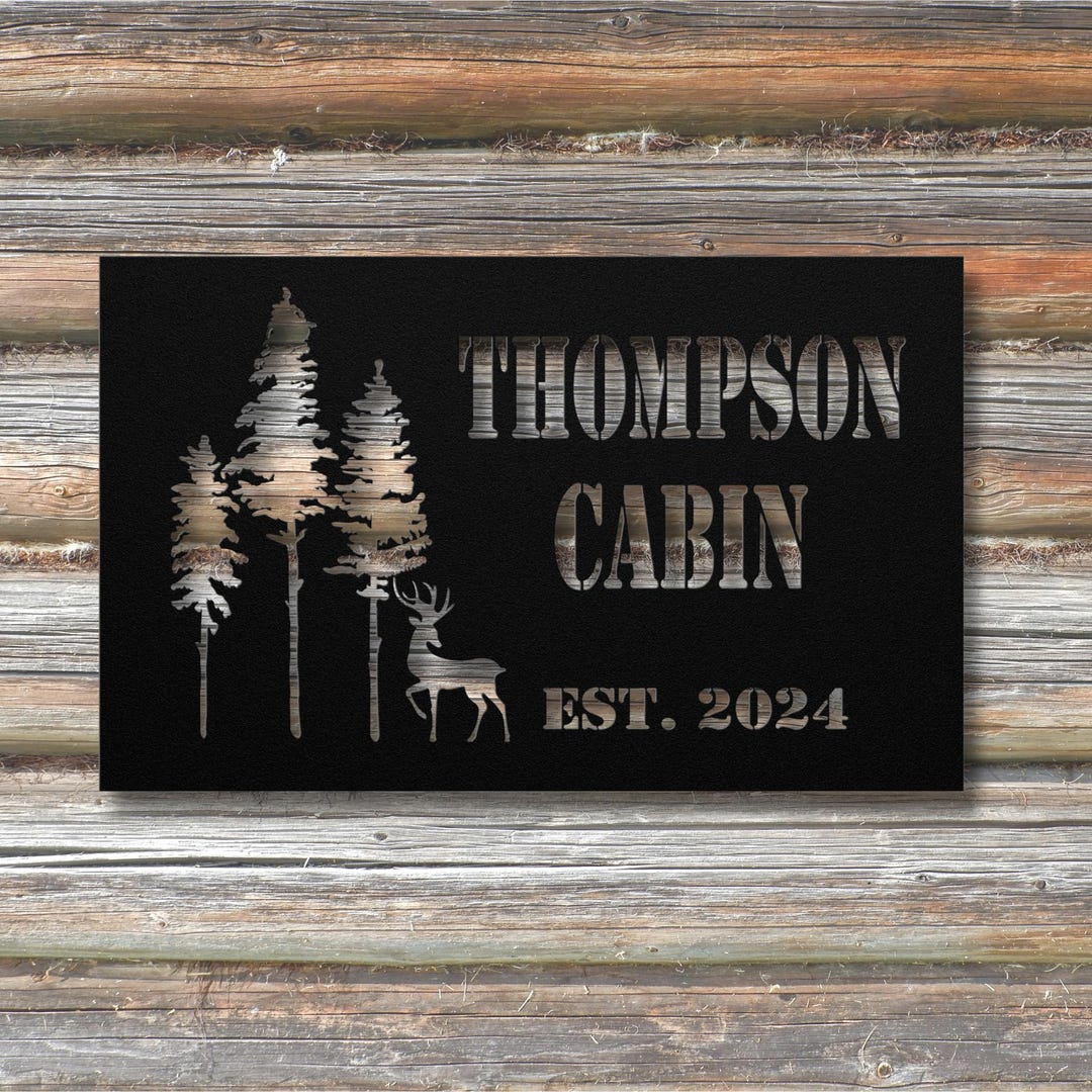 Custom Cabin Metal Sign Outdoor Wall Metal Decor Personalized Gift for ...
