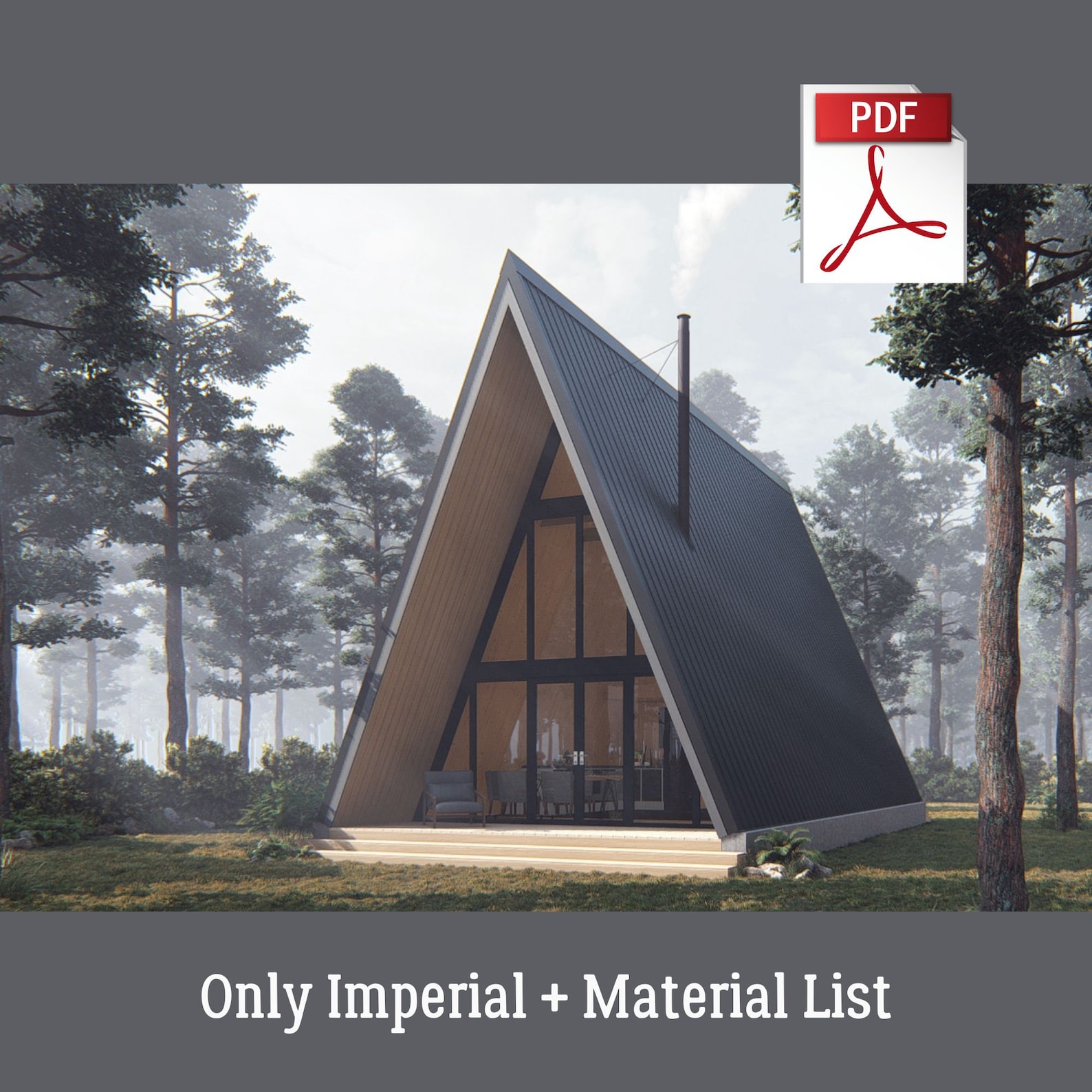 A-frame Cabin Plans: 40’ X 20’, 2-bedroom Tiny House (PDF) - Etsy