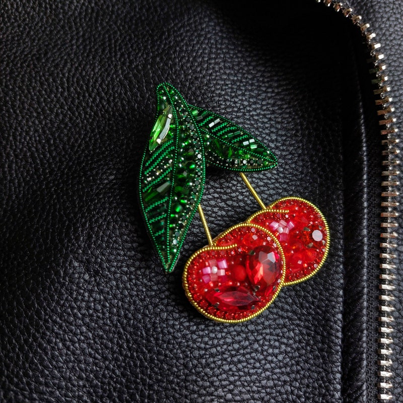 Cherry Brooch - Etsy