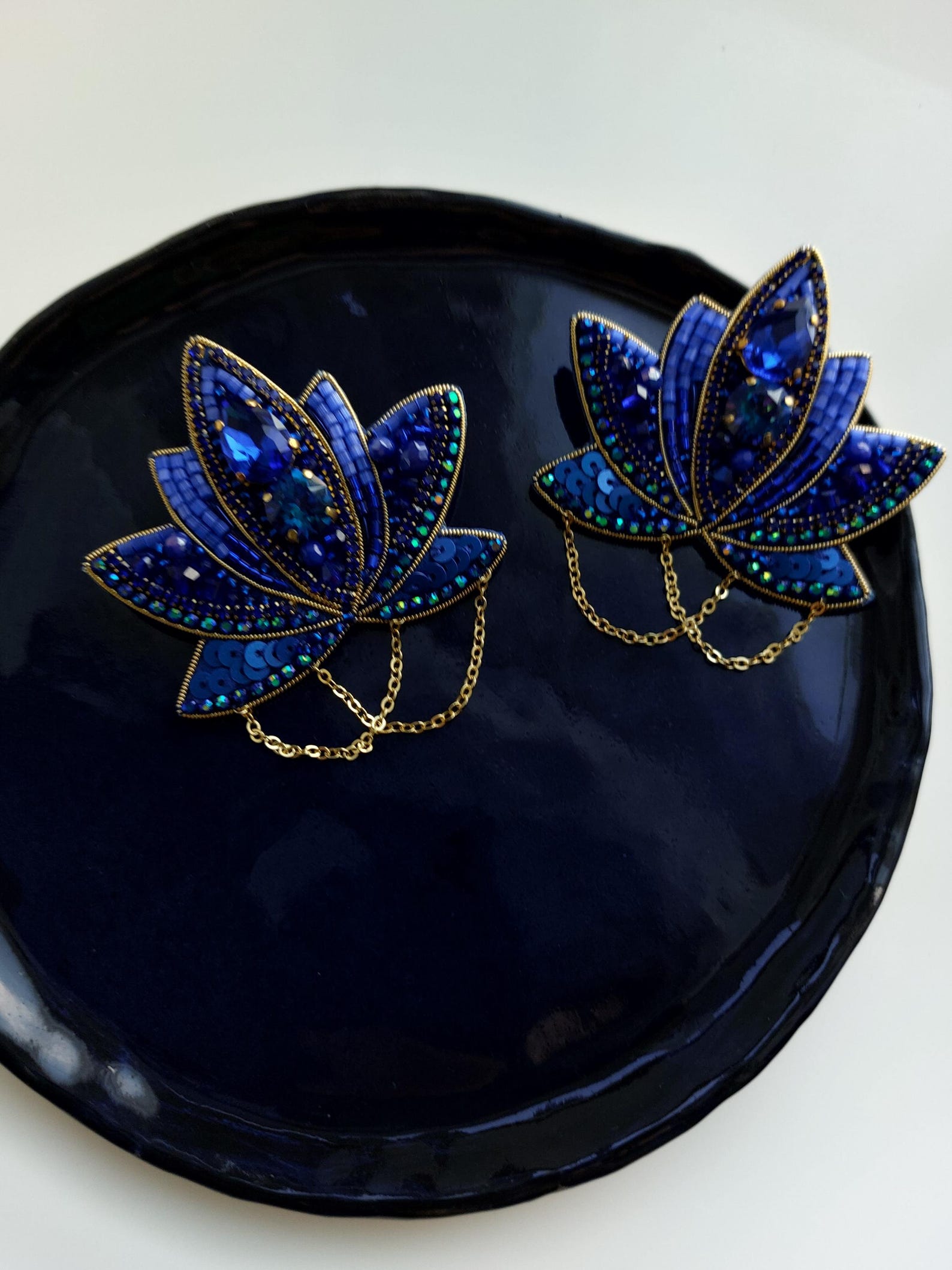Lapel Pin Embroidery Brooch Lotus. Bead Custom Pin Personalized ...