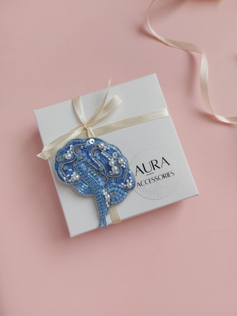 Embroidery Brooch Anatomy Brain Doctor Nurse Psychologist Gift Custom ...