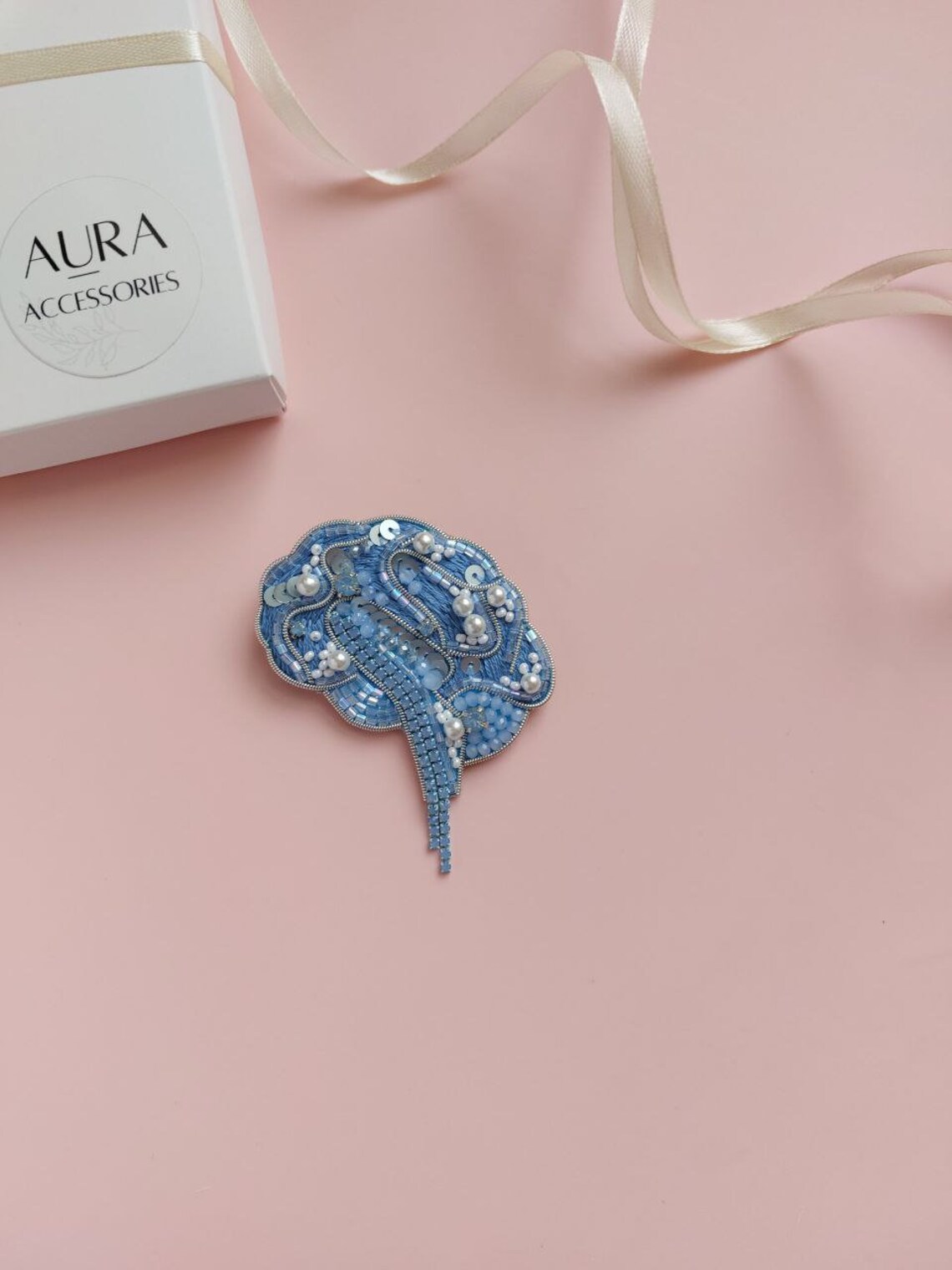 Embroidery Brooch Anatomy Brain Doctor Nurse Psychologist Gift Custom ...