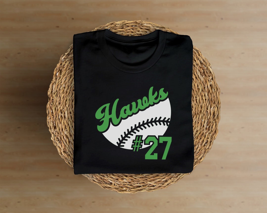 Hawks Baseball Custom Number, Hawks Baseball Tee, Hawks Custom Tee - Etsy