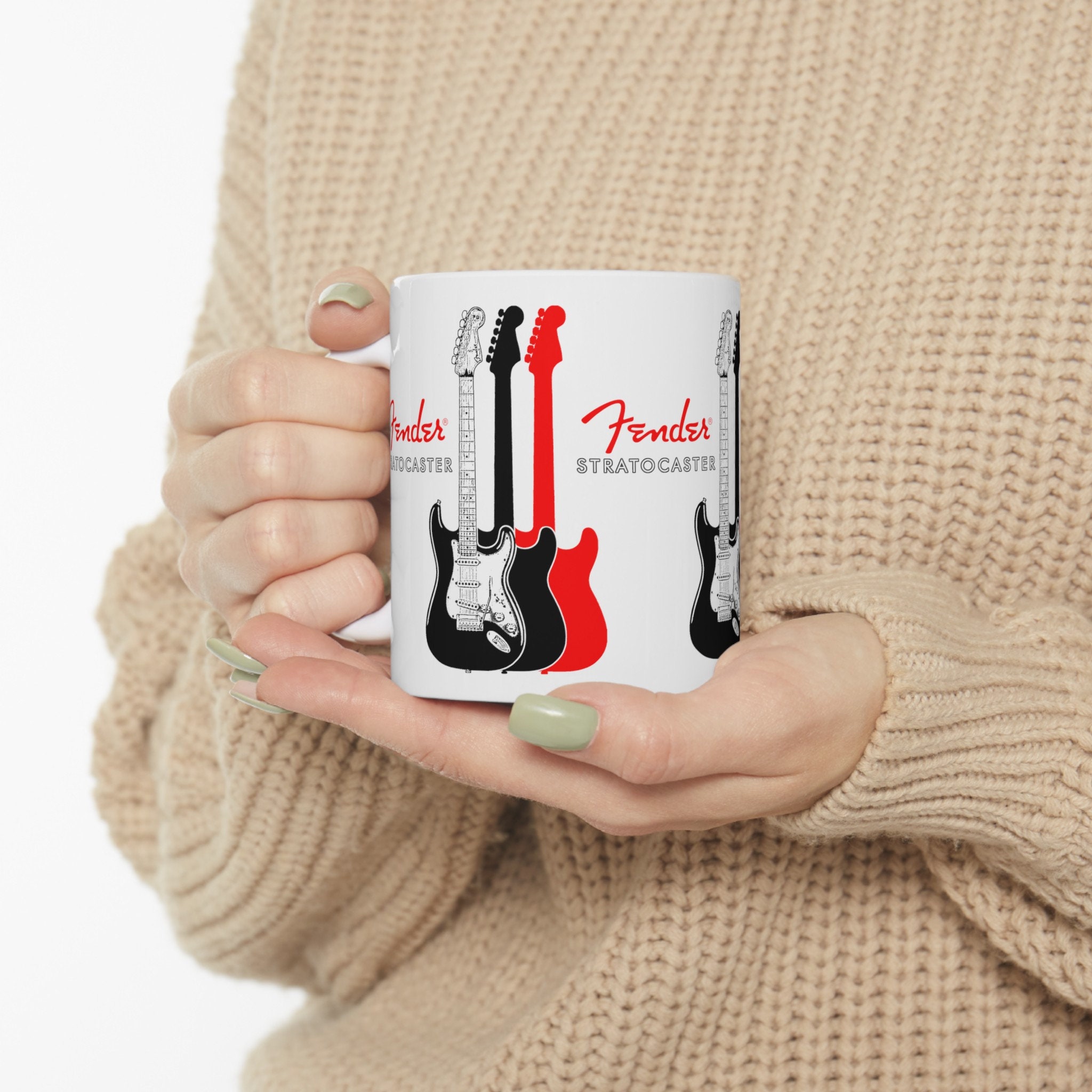 Vintage Fender Stratocaster Guitar Mug Perfect Gift for Music Lovers ...
