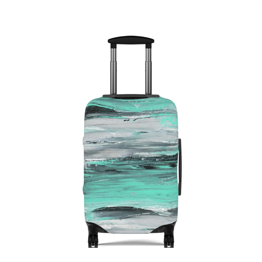 Luggage Cover, Custom Luggage Cover, Abstract Luggage Cover, Blue, Gray ...