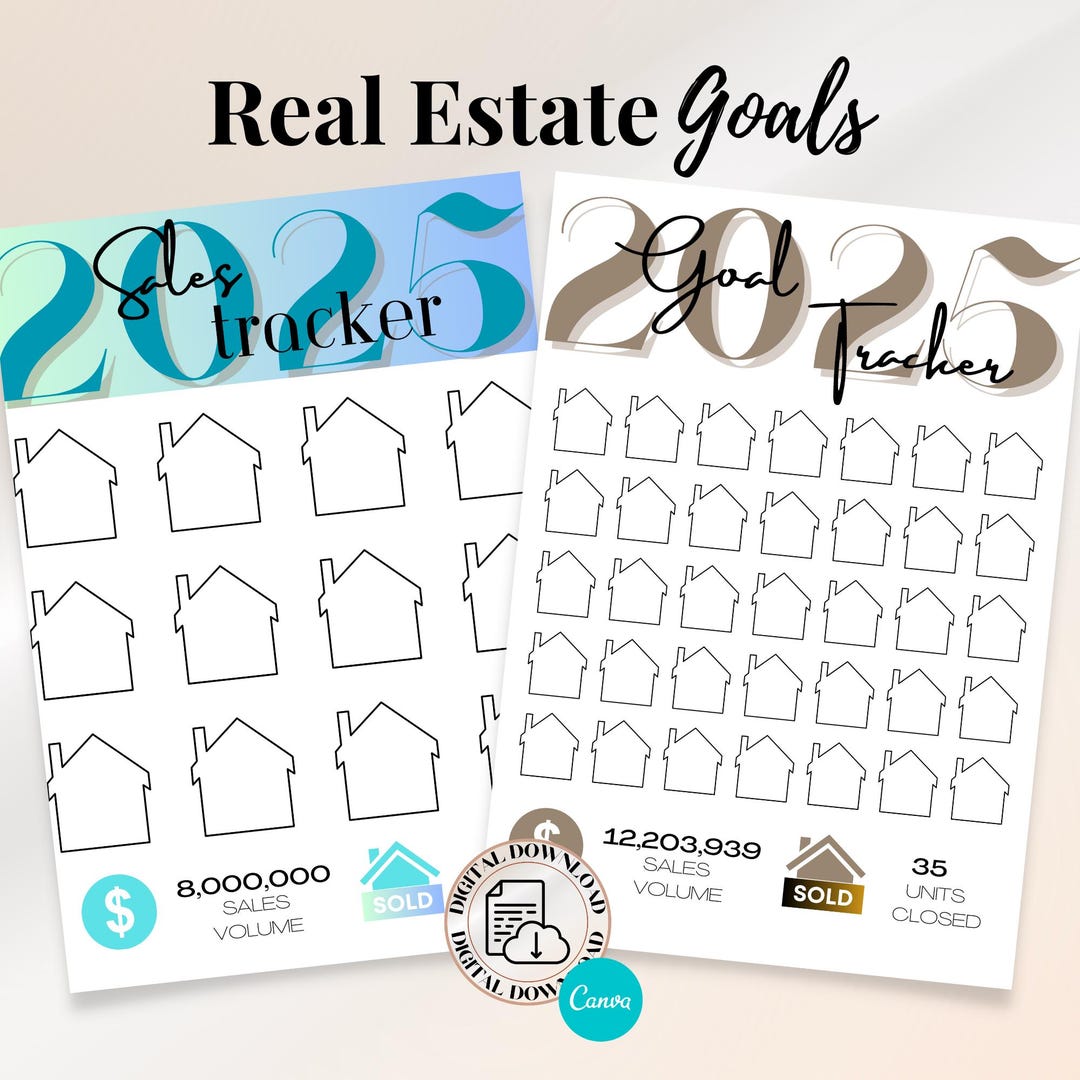 Real Estate Goal Sheet|goal Chart|real Estate House Goal Chart|realtor ...