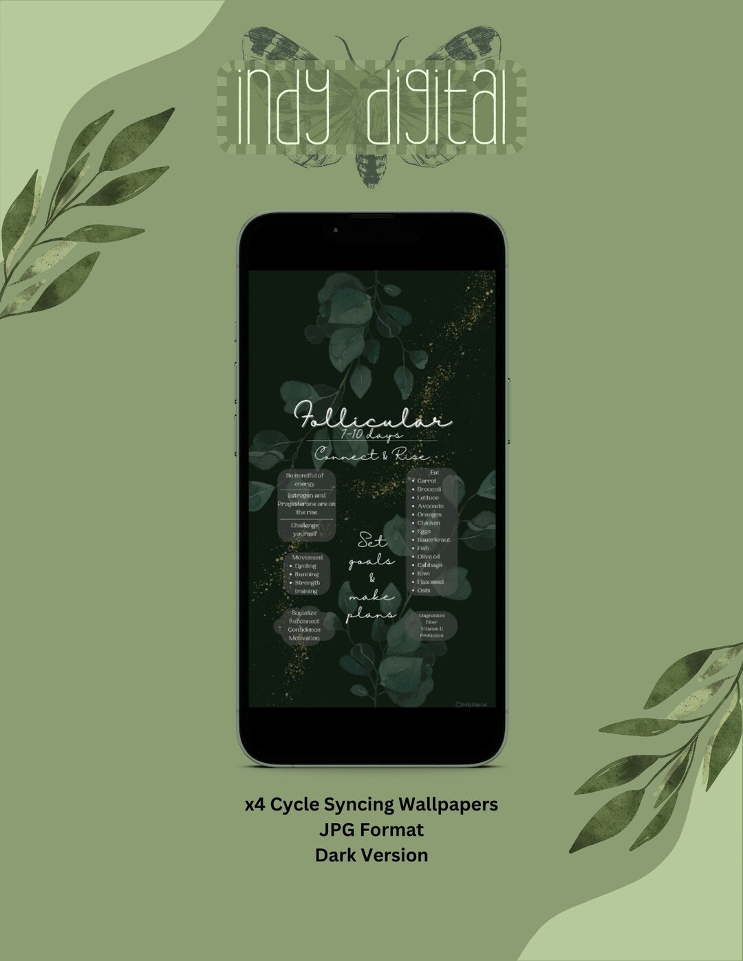 Cycle Syncing Cell Phone Wallpaper Dark - Etsy