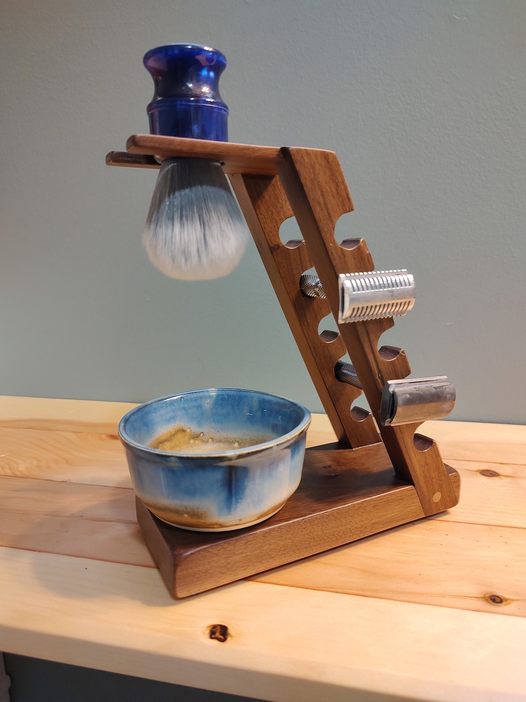 Wood Safety Razor Stand - Etsy