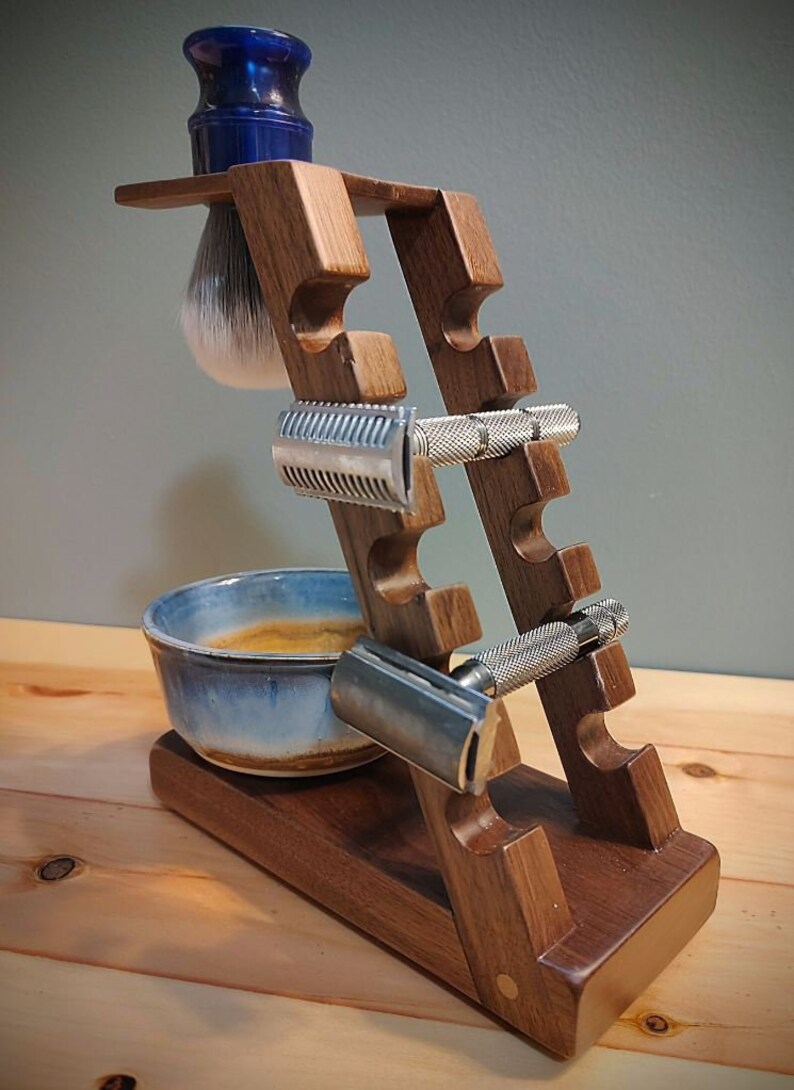 Wood Safety Razor Stand - Etsy