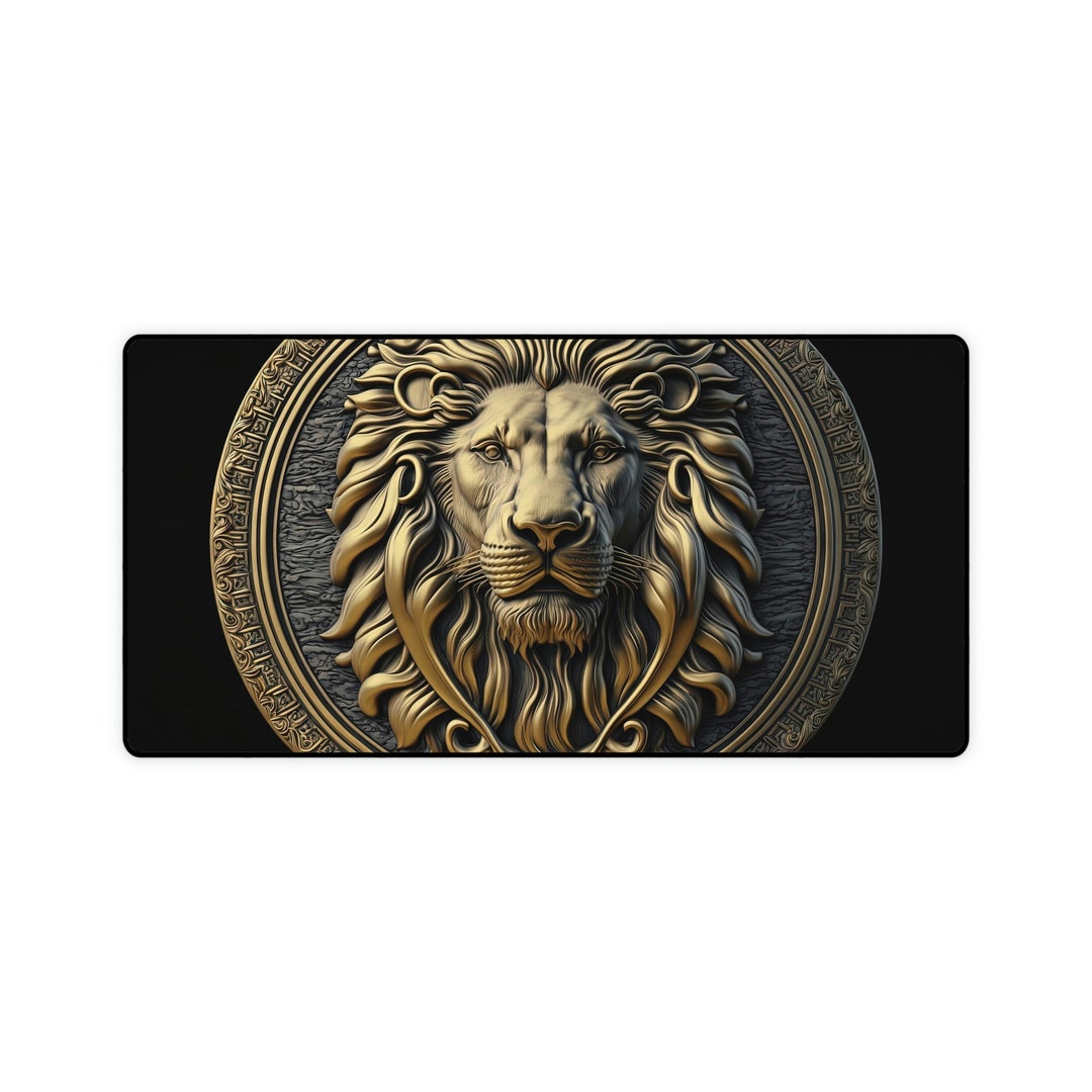 Lion Desk Mat | Lion Long Mouse Pad | Lion Mouse Pad - Etsy