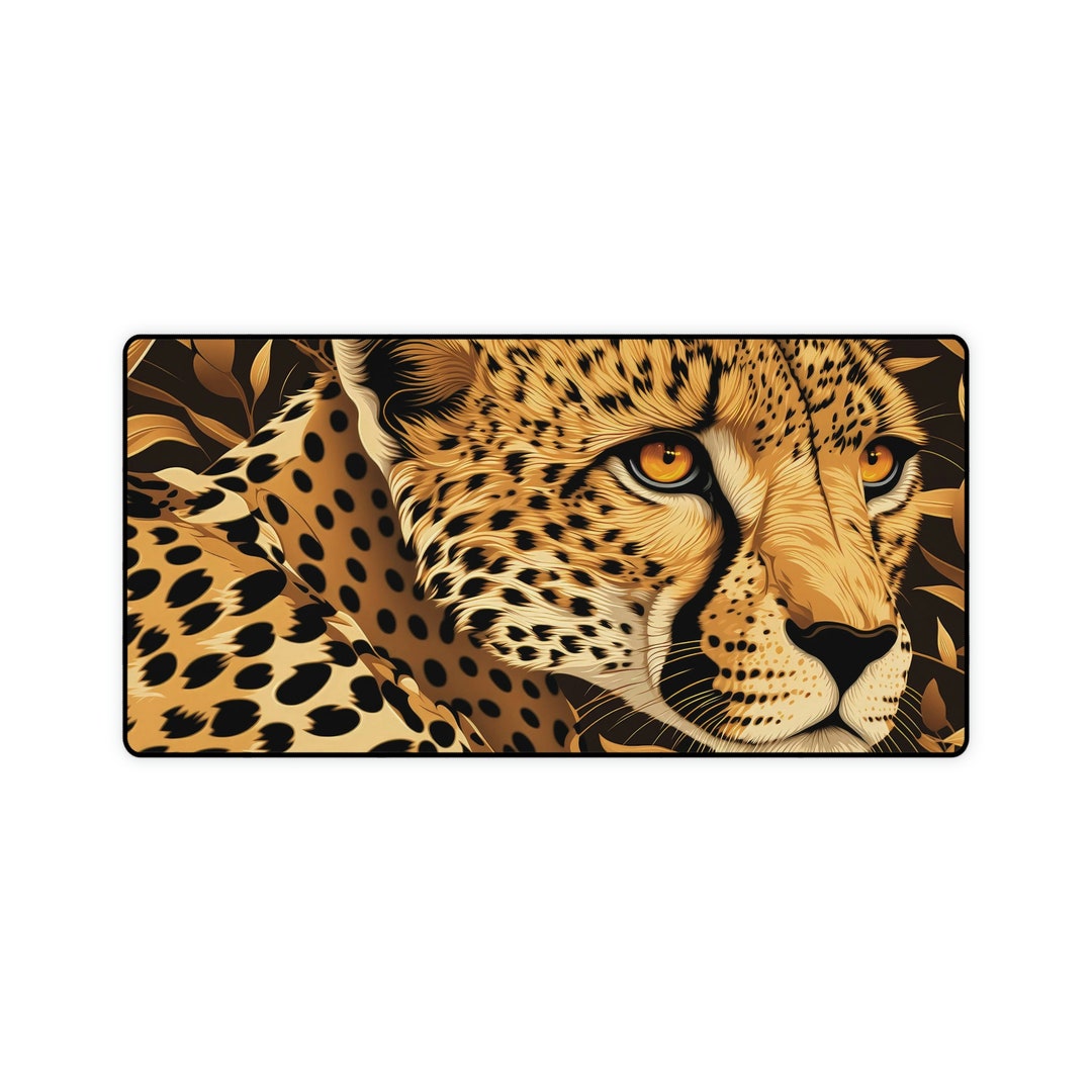 Cheetah Desk Mat | Cheetah Long Mouse Pad | Cheetah Mouse Pad - Etsy