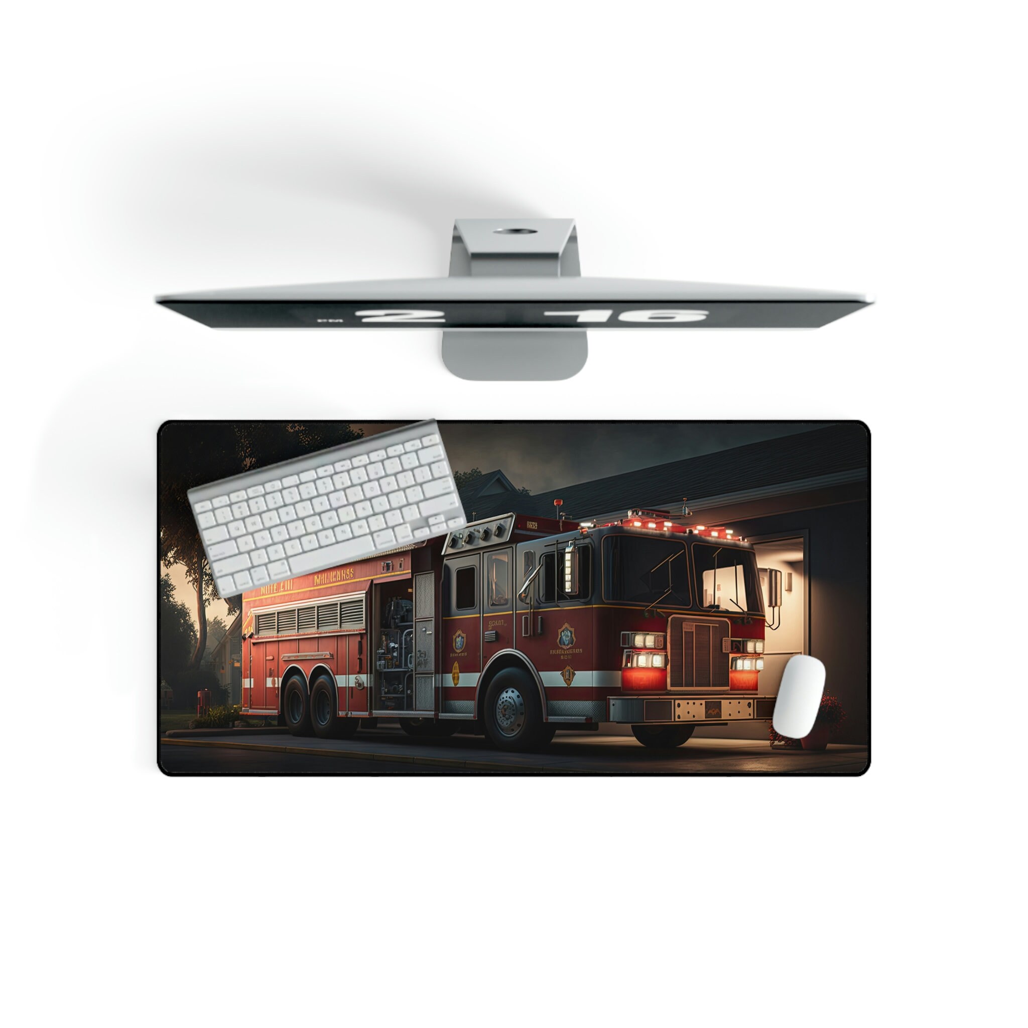 The Majestic Firetruck Long Mouse Pad Desk Mat - Etsy
