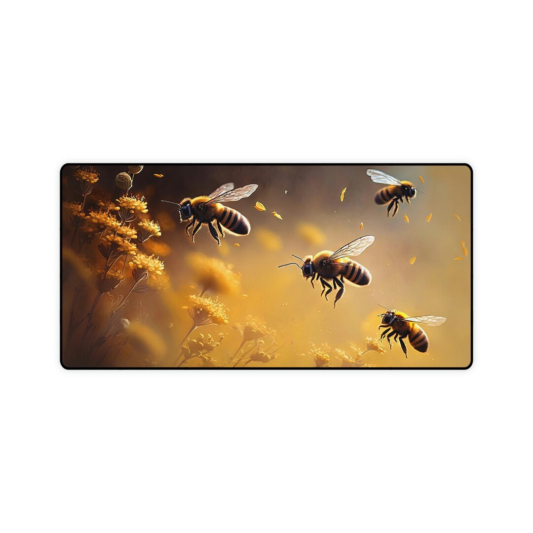 Honey Bee Desk Mat | Honey Bee Long Mouse | Honey Bee Mouse Pad - Etsy