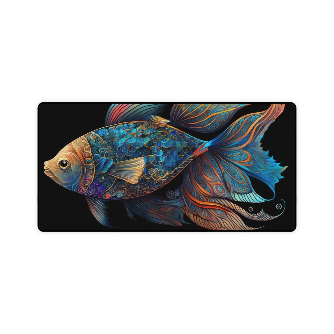 Majestic Fish Desk Mat | Fish Long Mouse Pad | Fish Mouse Pad - Etsy