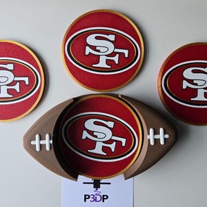 3D Printed Football Team Coaster Set: NFL Fan Gift - Etsy