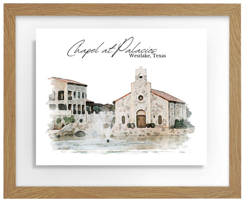 CUSTOM Wedding Venue Watercolor Print Digital Watercolor - Etsy